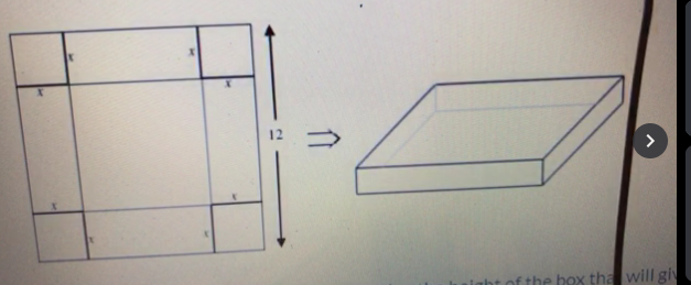 Solved An open box is made from a square sheet of metal with | Chegg.com