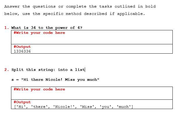 Solved Answer the questions or complete the tasks outlined | Chegg.com