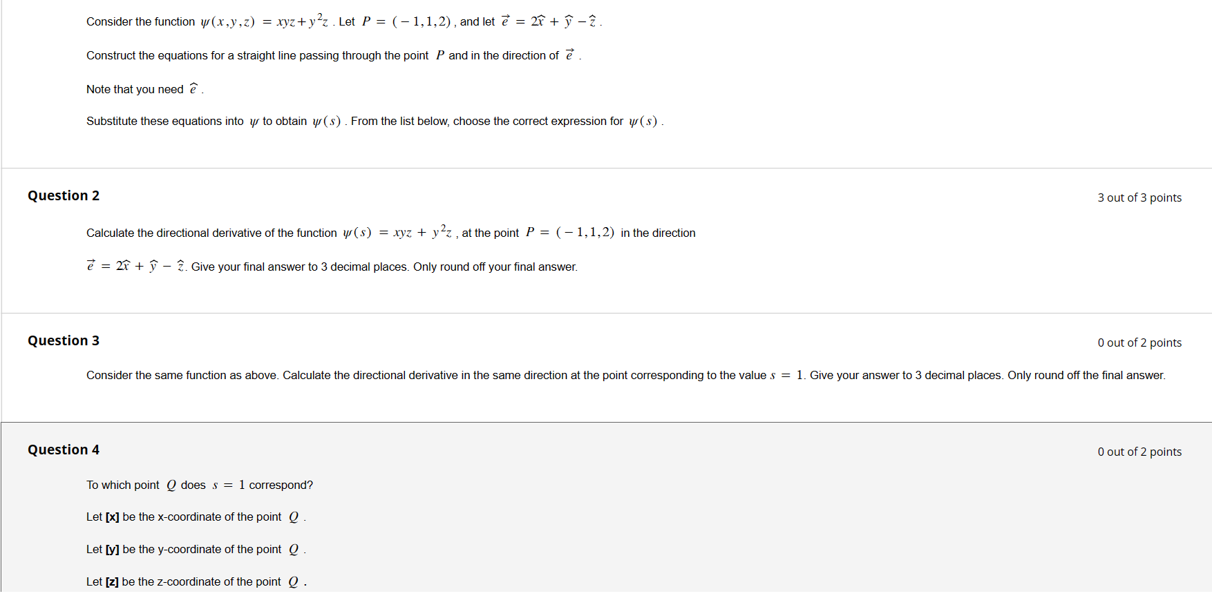 Solved Consider The Function ψ X Y Z Xyz Y2z Let