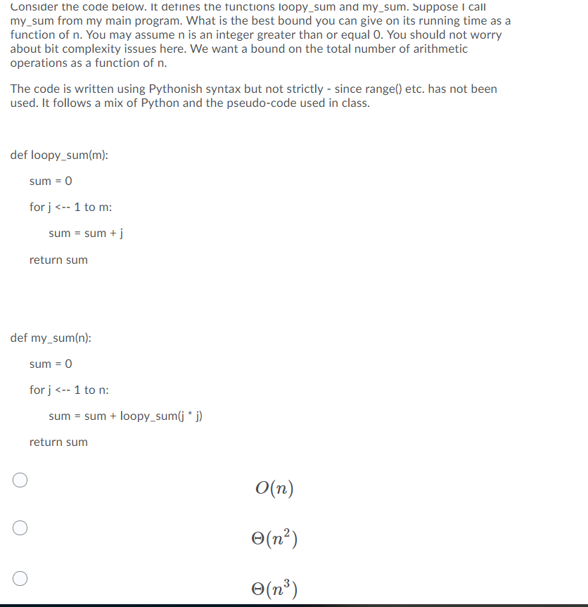 Solved Consider the code below. It defines the functions | Chegg.com