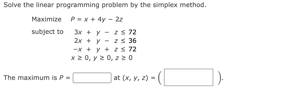 Solve the linear programming problem by the simplex | Chegg.com