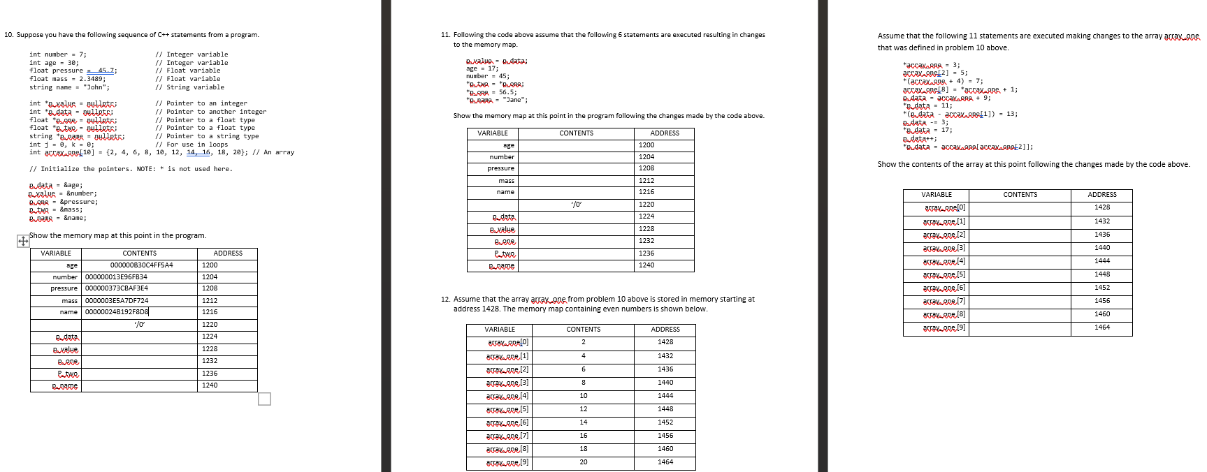 Solved Show the memory map at this point in the program. 12. | Chegg.com