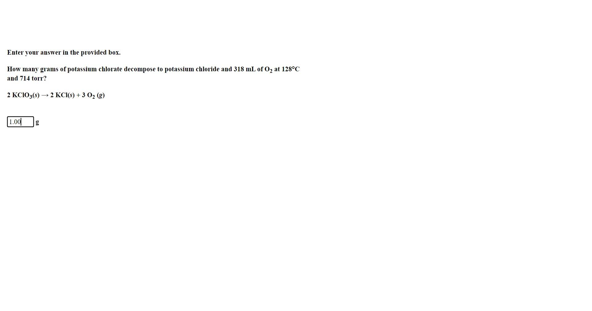 Solved Enter your answer in the provided box. How many grams | Chegg.com