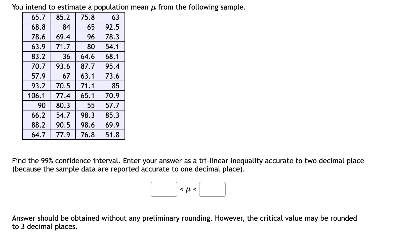 Solved You intend to estimate a population mean \\( \\mu \\) | Chegg.com