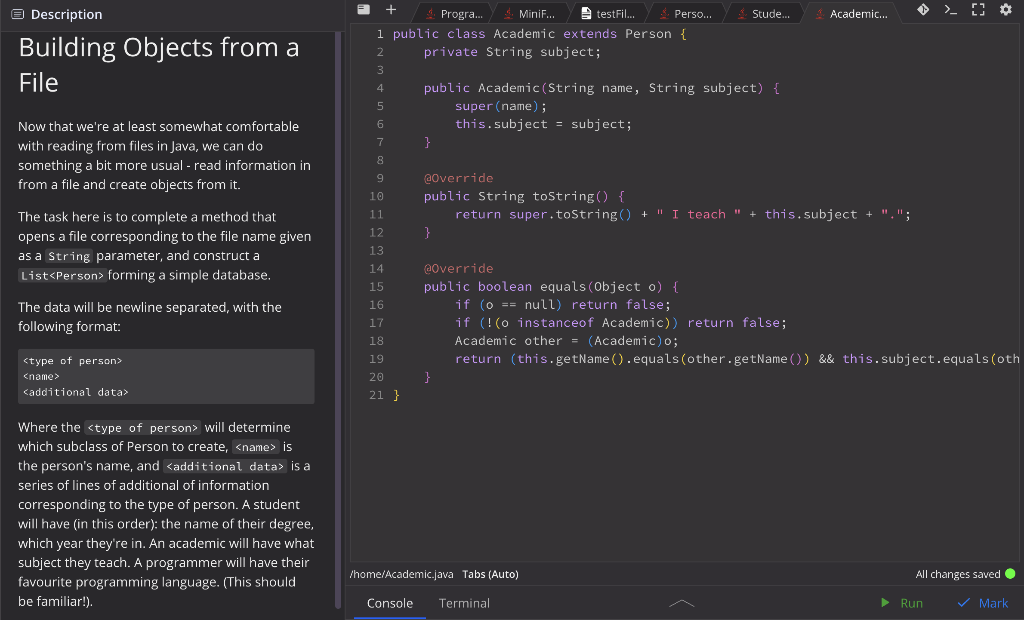 Solved Description Building Objects from a File Now that | Chegg.com