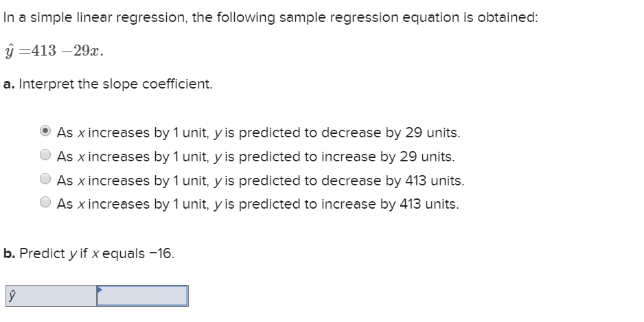 Solved In a simple linear regression, the following sample | Chegg.com Solved In a simple linear regression, the following sample | Chegg.com
