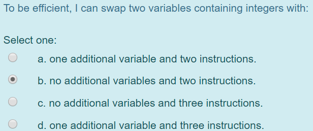 Solved To swap two variables containing two different | Chegg.com