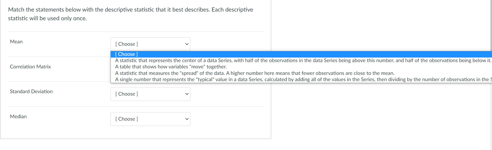 Solved Match the statements below with the descriptive | Chegg.com