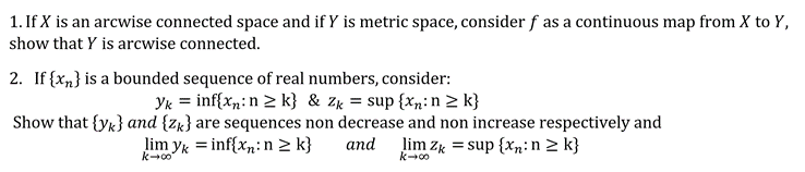 Solved 1. If X is an arcwise connected space and if Y is | Chegg.com