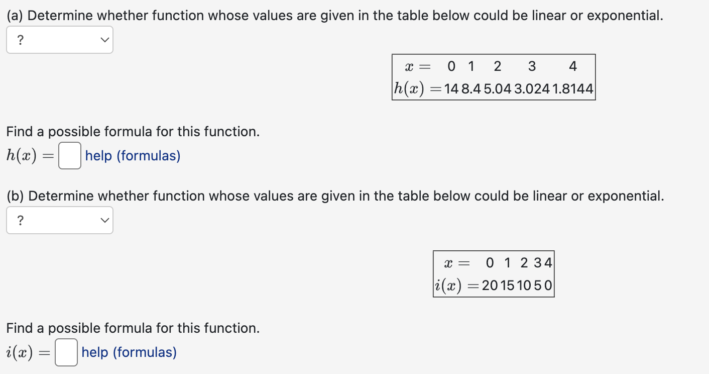 Solved (a) Determine whether function whose values are given | Chegg.com