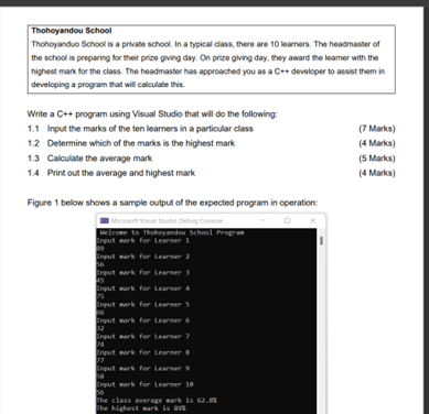 Solved Thohoyandou School Thohoyanduo School is a private | Chegg.com
