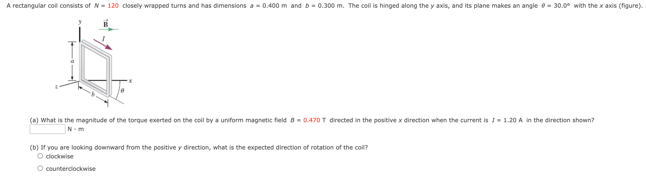 Solved A rectangular coil consists of N = 120 closely | Chegg.com