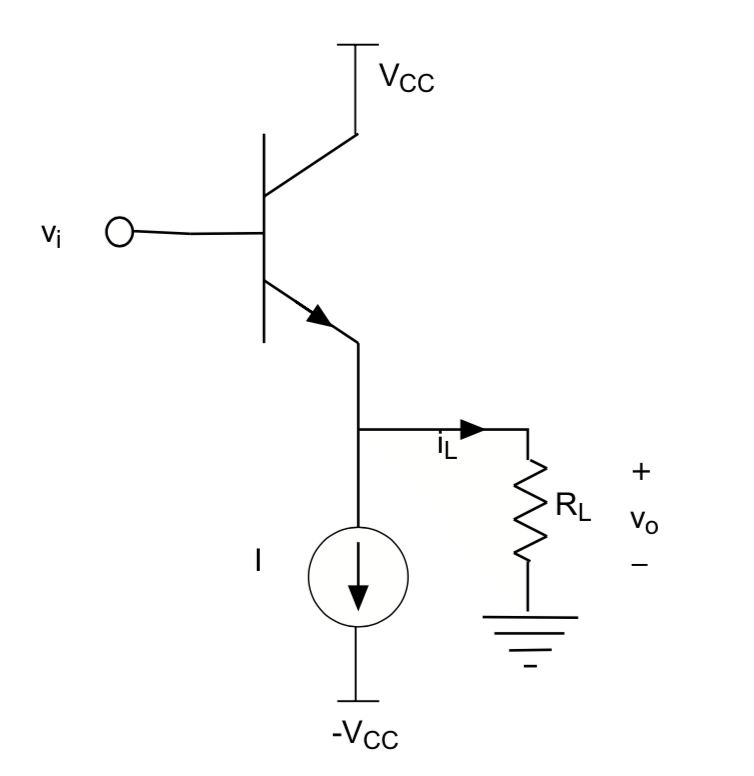 Solved The class A emitter follower in the figure below is | Chegg.com