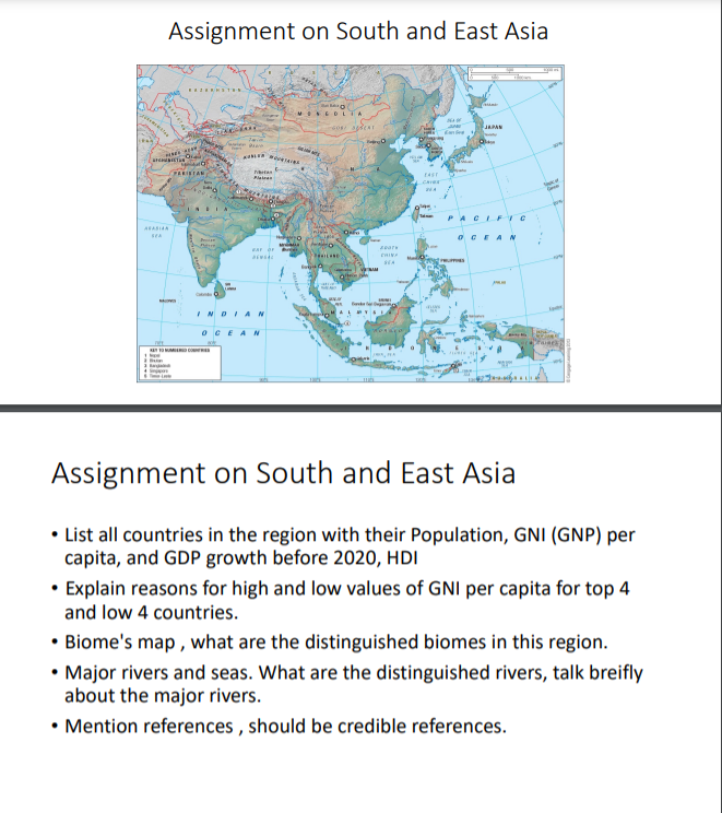 Solved Assignment on South and East Asia ELLERHET MEDIA | Chegg.com