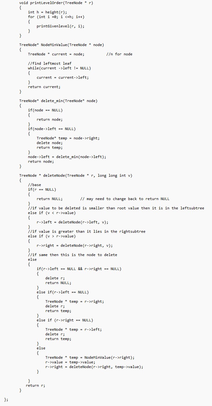 Solved C++ Need help with Binary Search Tree. My code seems | Chegg.com