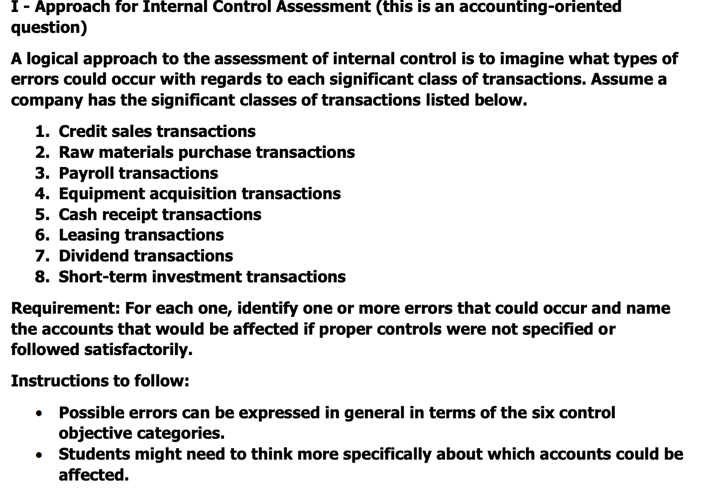 Solved question) A logical approach to the assessment of | Chegg.com
