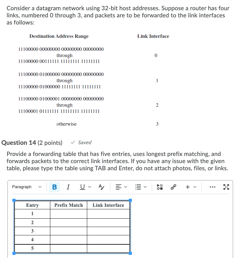 Solved Consider a datagram network using 32-bit host | Chegg.com