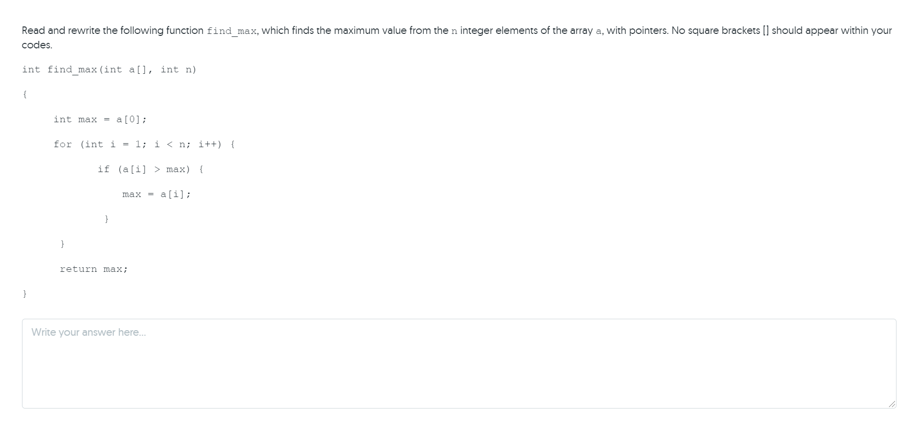 Solved Read and rewrite the following function find_max, | Chegg.com