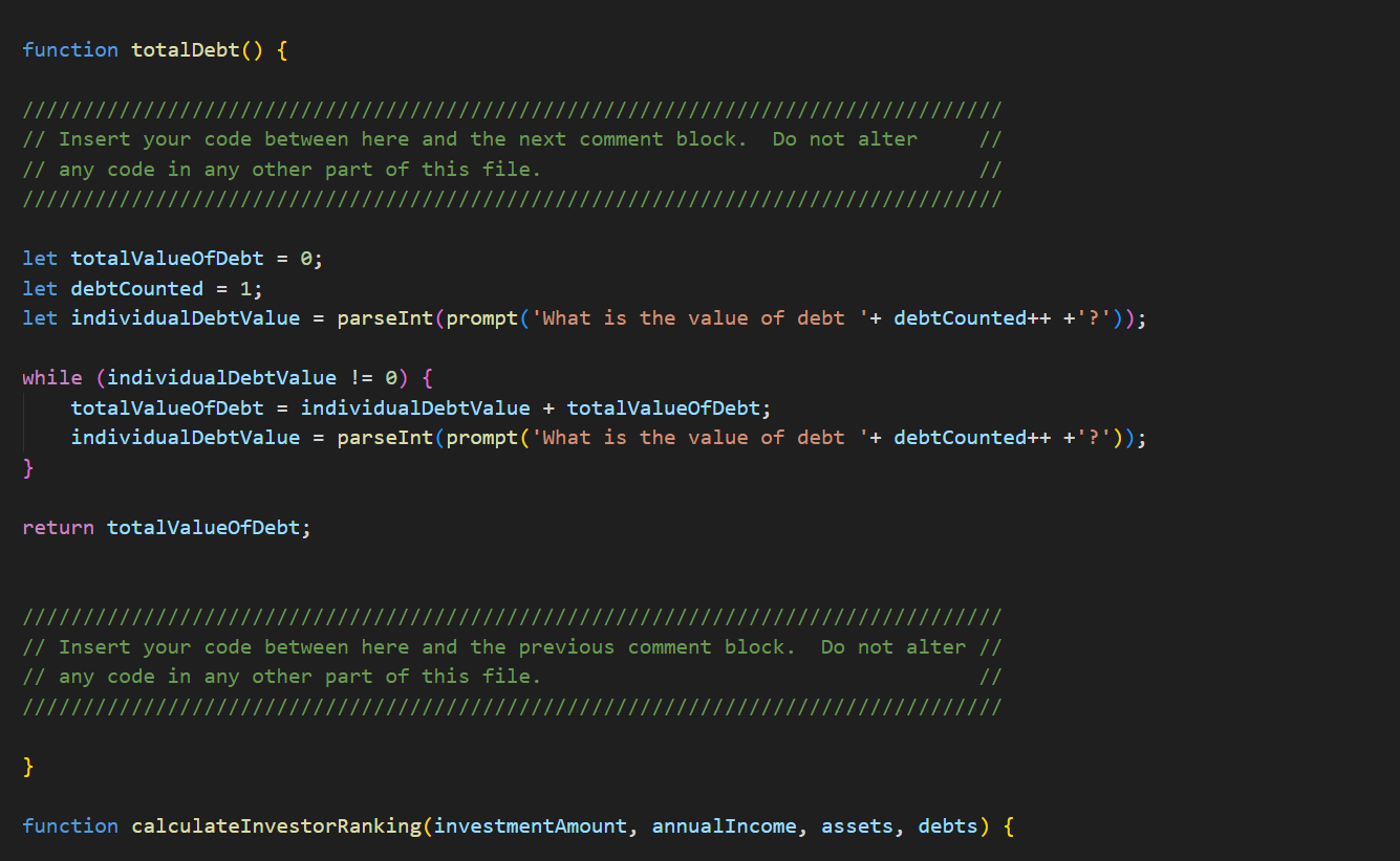 Solved function totalAssets() \{ // Insert your code between | Chegg.com