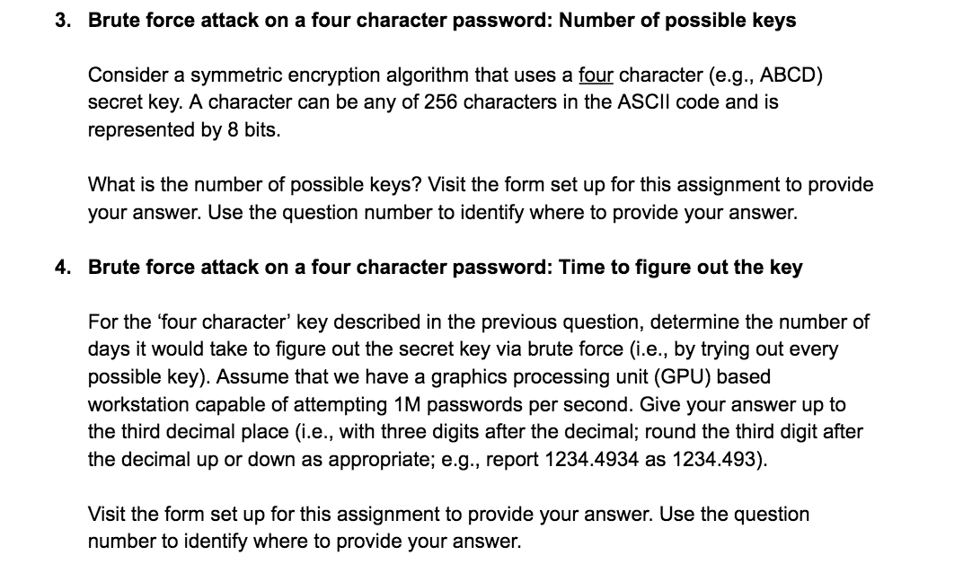 Solved Brute force attack on a four character password: Time | Chegg.com