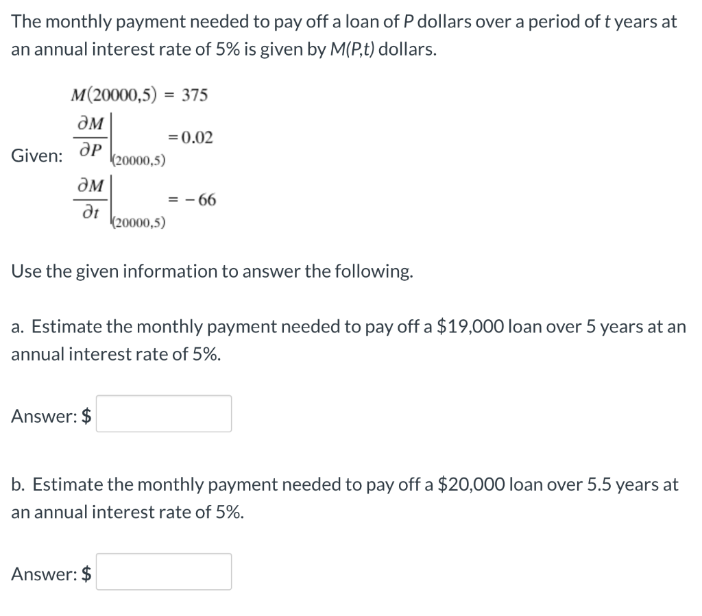 Solved The monthly payment needed to pay off a loan of P | Chegg.com