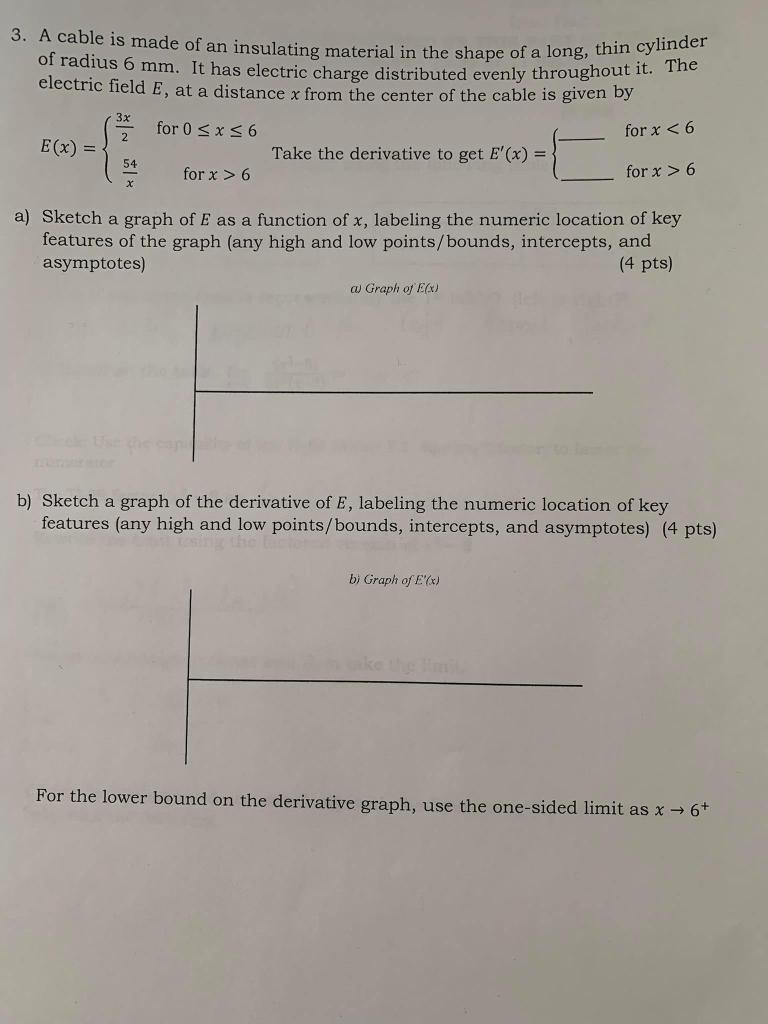 Solved 3. A cable is made of an insulating material in the | Chegg.com