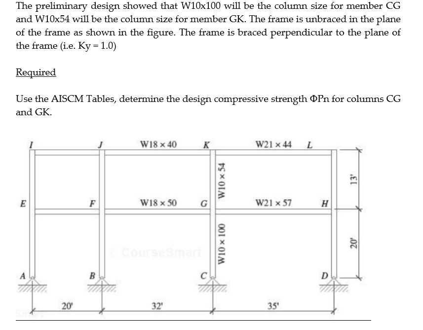 Solved The preliminary design showed that W10x100 will be | Chegg.com