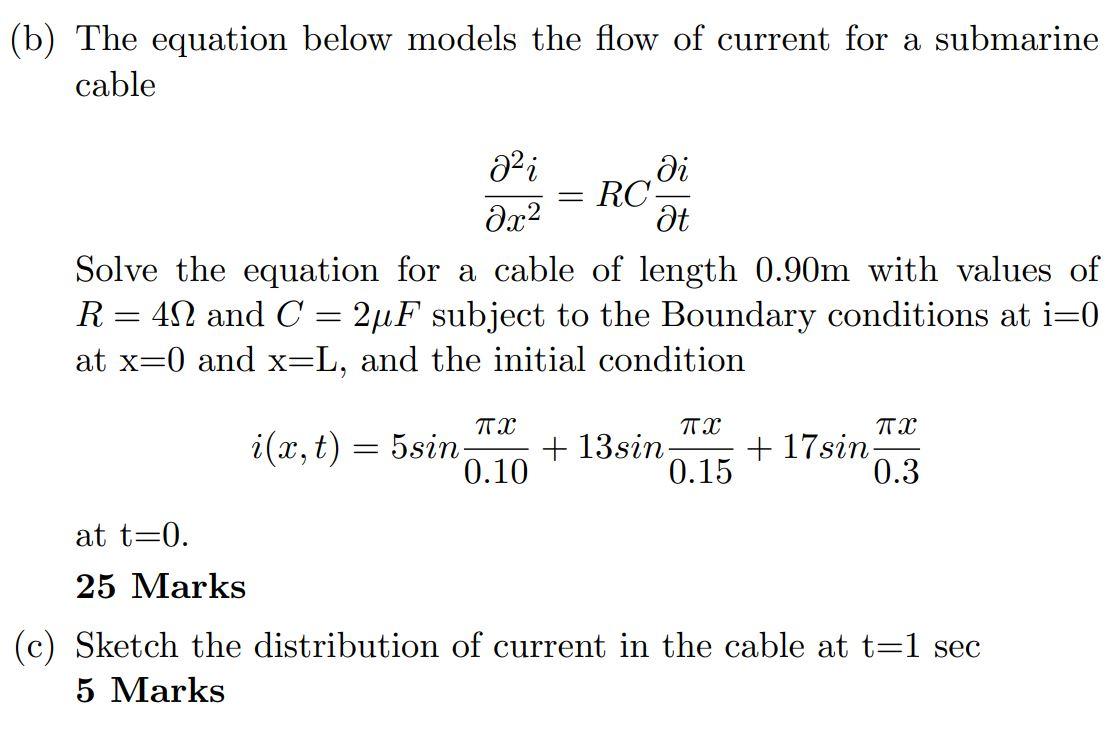 Solved (b) The equation below models the flow of current for | Chegg.com