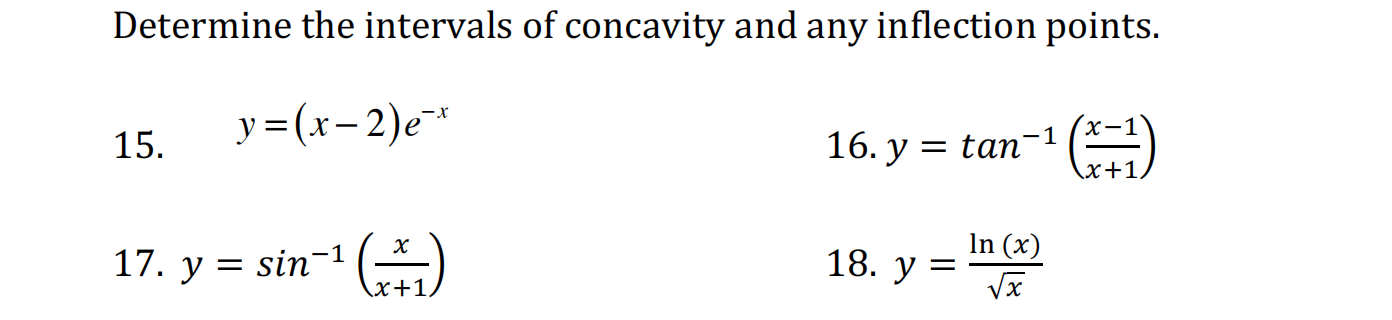 Solved Determine the intervals of concavity and any | Chegg.com
