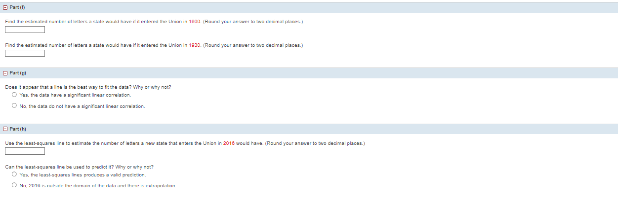 Solved Part (a) Part (b) Part (c) Part (d) Calculate the | Chegg.com