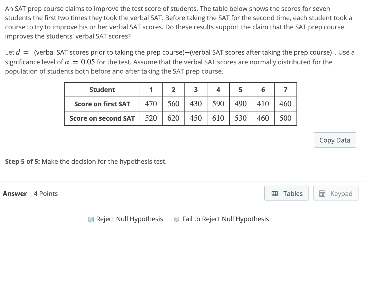Solved An Sat Prep Course Claims To Improve The Test Score Chegg