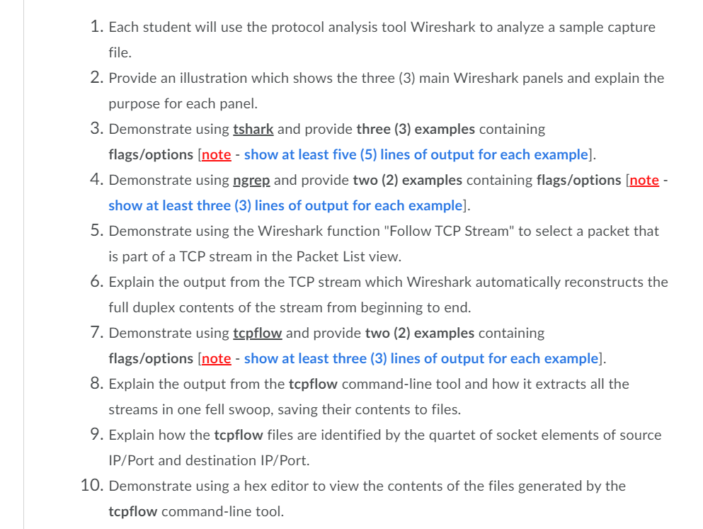1. Each student will use the protocol analysis tool | Chegg.com
