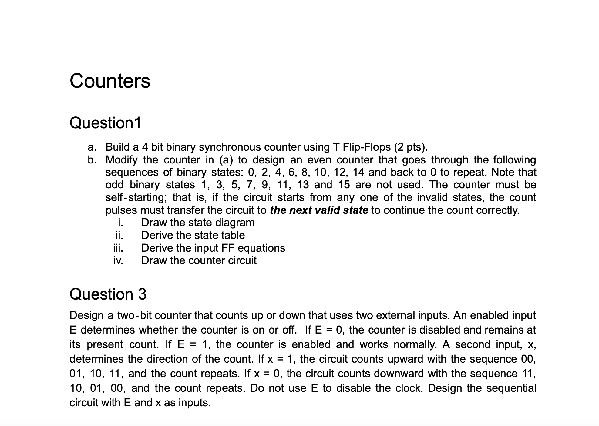 Question1 A Build A 4 Bit Binary Synchronous Counter 