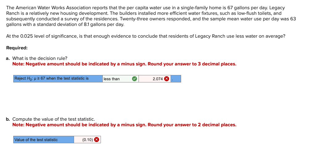 Solved The American Water Works Association reports that the | Chegg.com