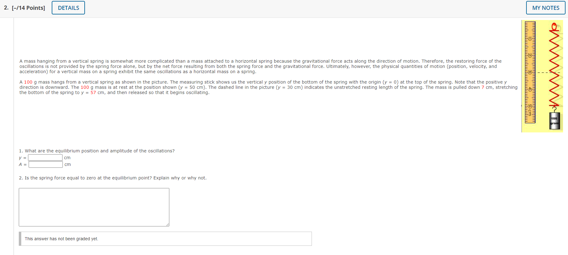 acceleration) for a vertical mass on a spring exhibit | Chegg.com