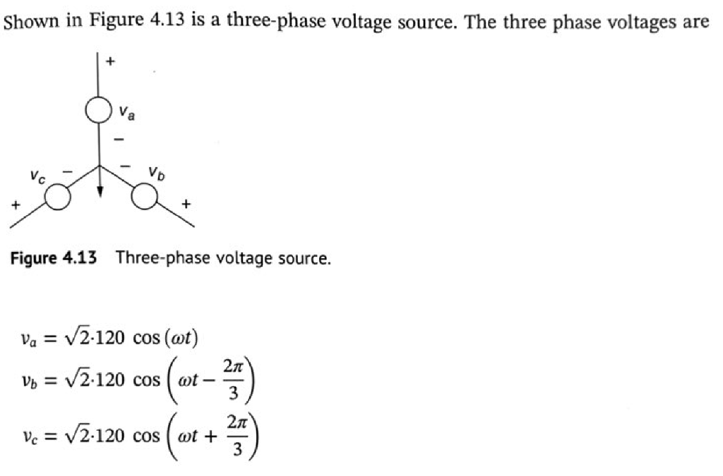 Solved Shown in Figure 4.13 is a three-phase voltage source. | Chegg.com