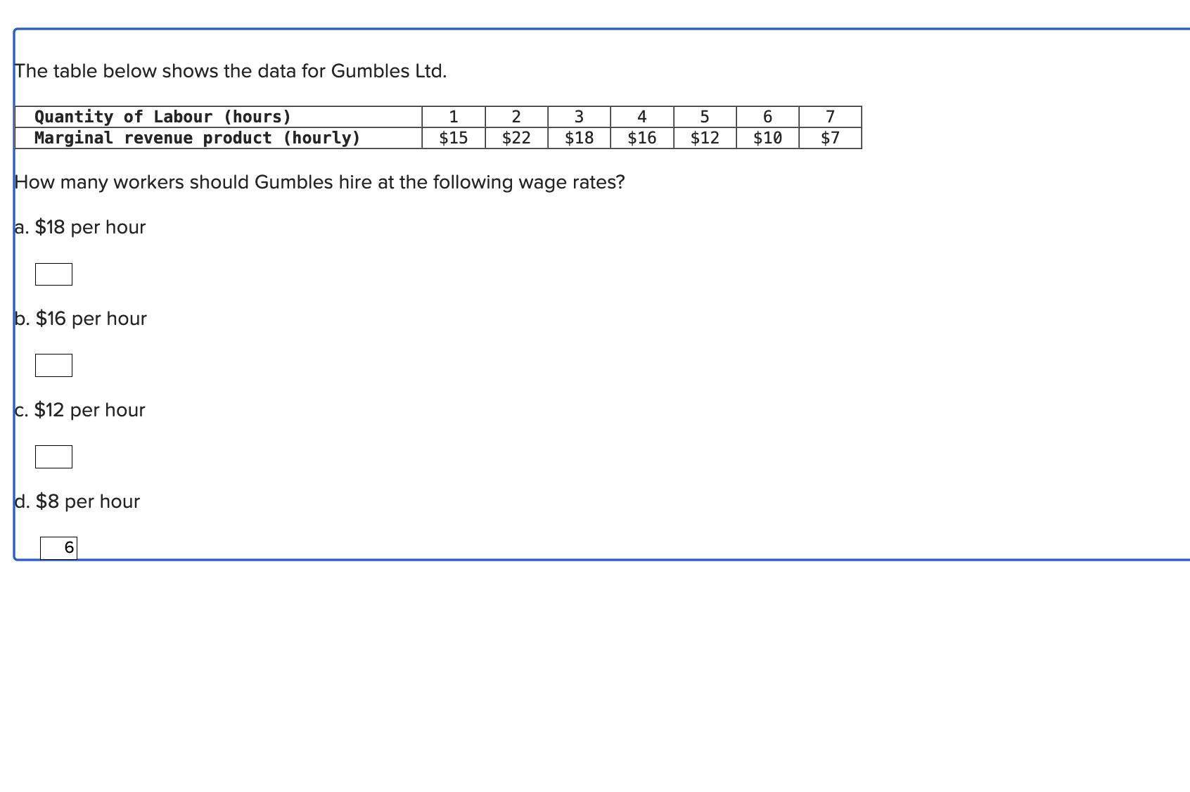 Solved The table below shows the data for Gumbles Ltd.How | Chegg.com