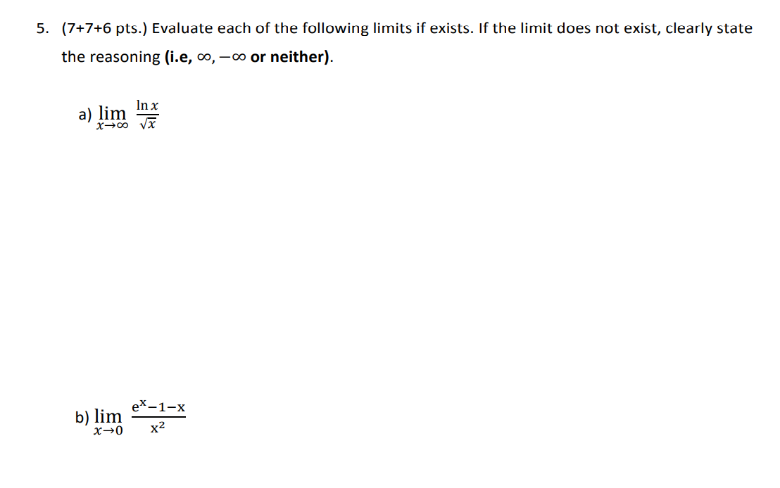 Solved Evaluate each of the following limits if exists. If | Chegg.com