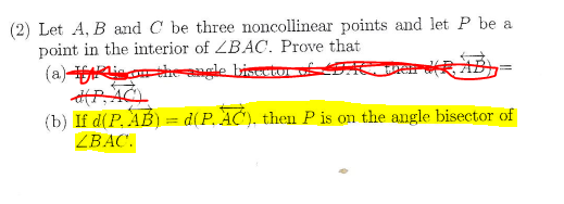 Solved (2) Let A, B and C be three noncollinear points and | Chegg.com