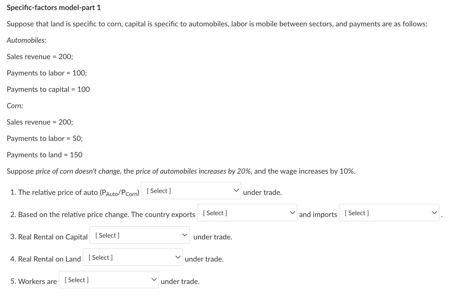 Solved Specific-factors model-part 1Suppose that land is | Chegg.com