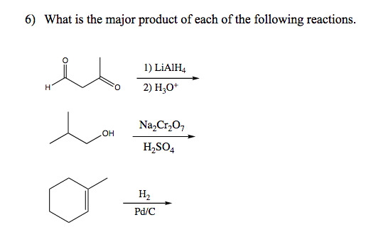 Solved What is the major product of each of the | Chegg.com