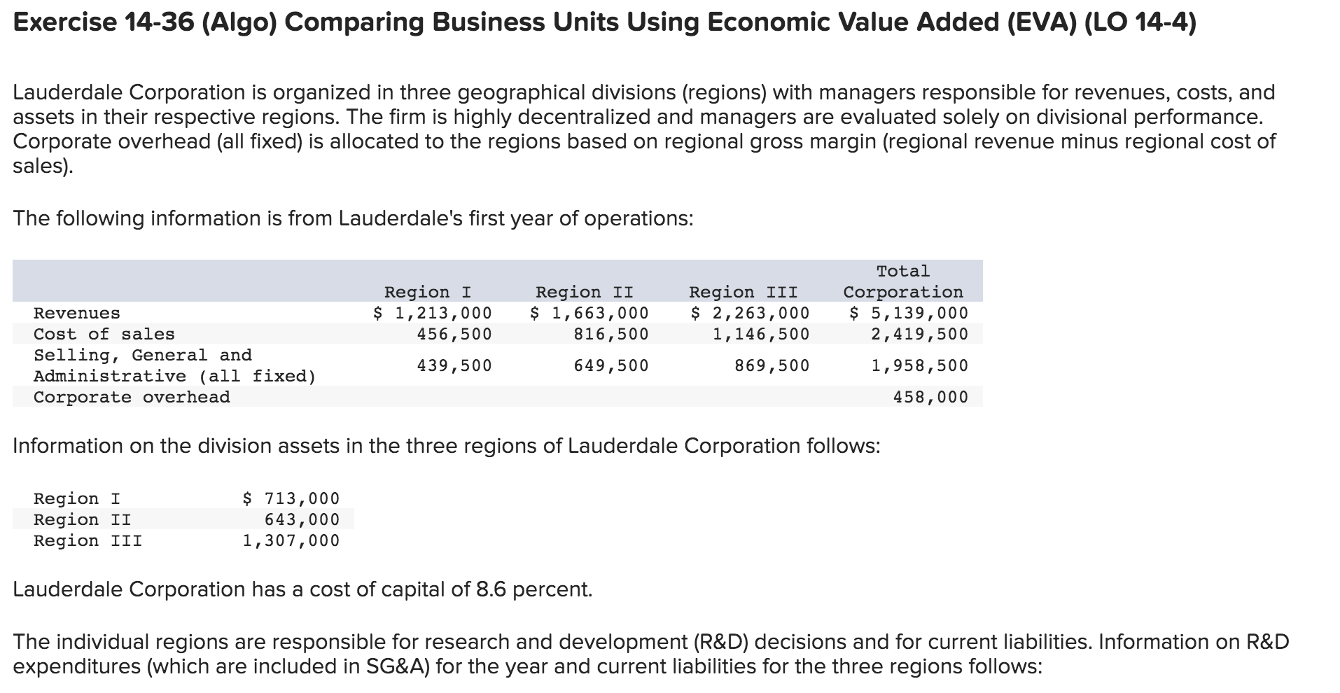 Exercise 14-36 (Algo) Comparing Business Units Using | Chegg.com