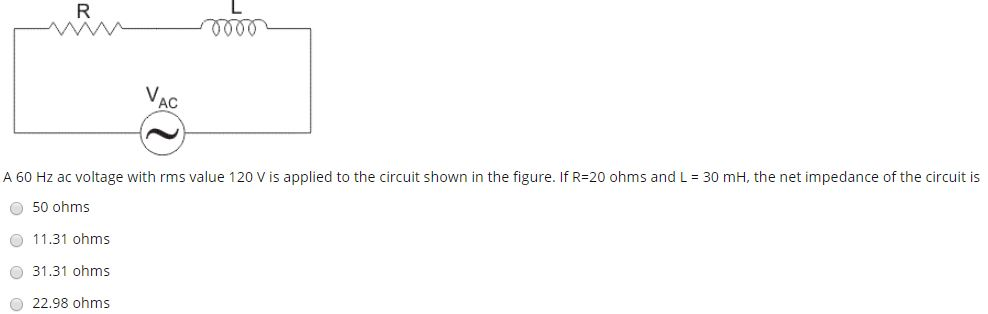 Solved AC A 60 Hz ac voltage with rms value 120 V is applied | Chegg.com