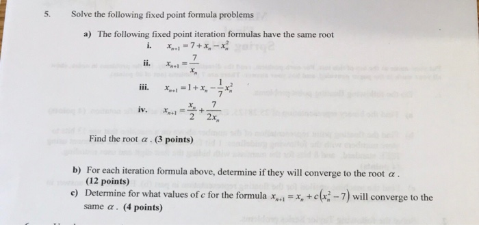 Solved 5. Solve the following fixed point formula problems | Chegg.com
