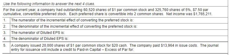 Solved Use the following information to answer the next 4 | Chegg.com