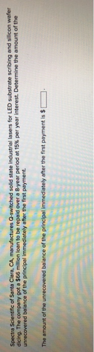 Solved Spectra Scientific of Santa Clara, CA, manufactures | Chegg.com