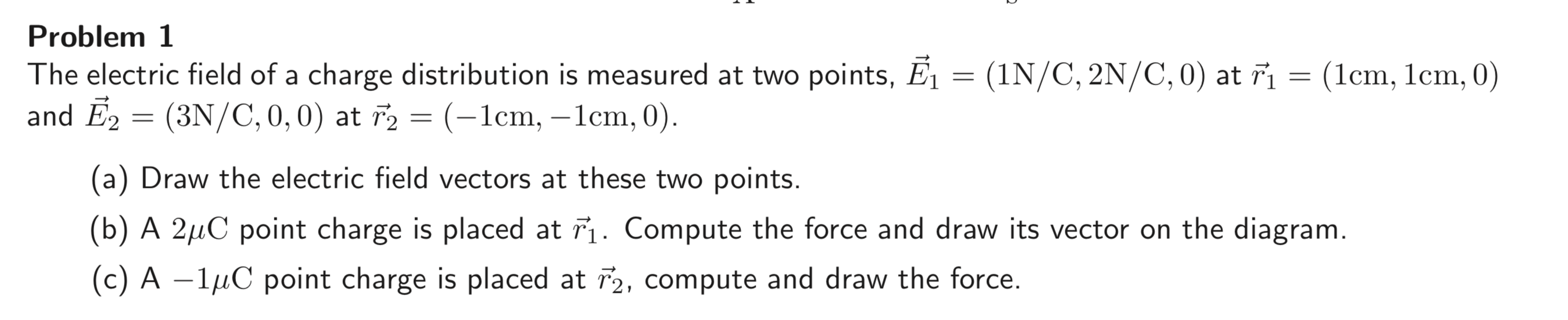 Solved Problem 1 The electric field of a charge distribution | Chegg.com