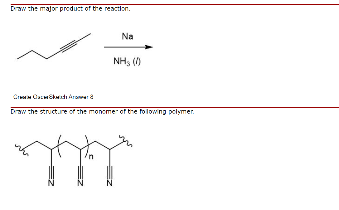 Solved Draw the major product of the reaction. Na NH3 (1) | Chegg.com
