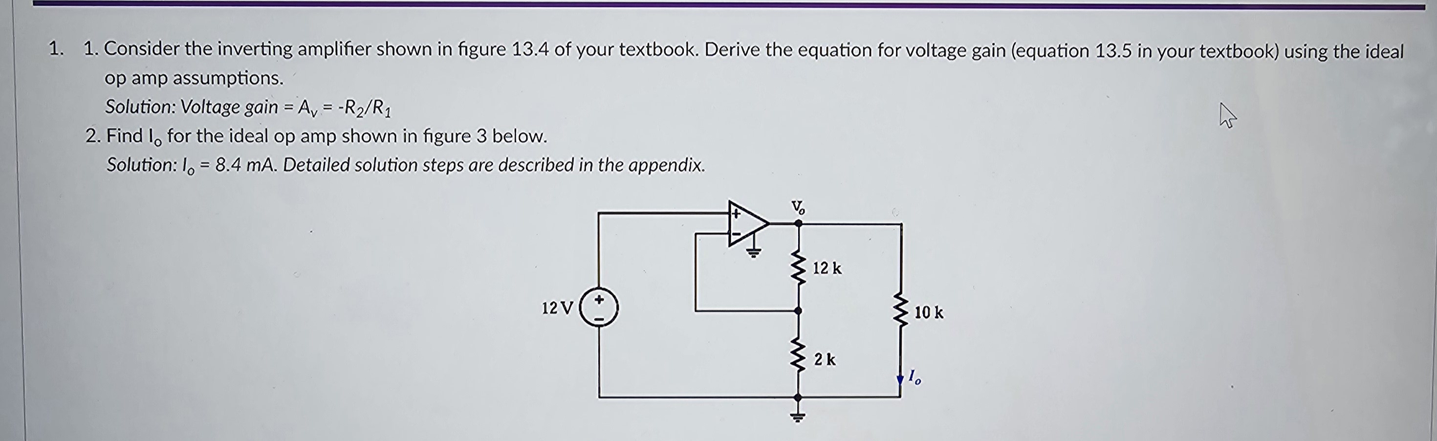Solved Consider the inverting amplifier shown in figure 13.4 | Chegg.com