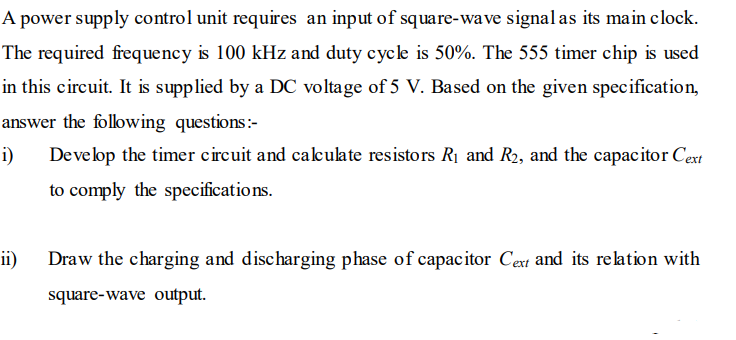 Solved A power supply control unit requires an input of | Chegg.com